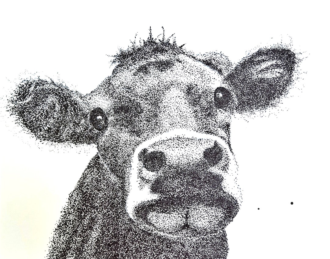 Instant Download of Cow Pointillism Drawing - Etsy