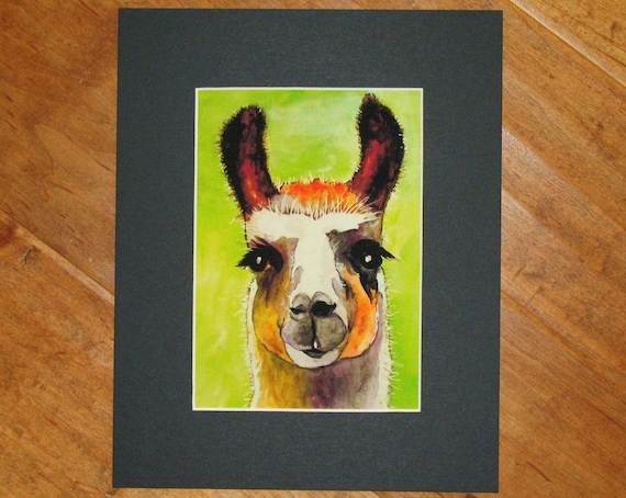 Llama Watercolor Print - Etsy