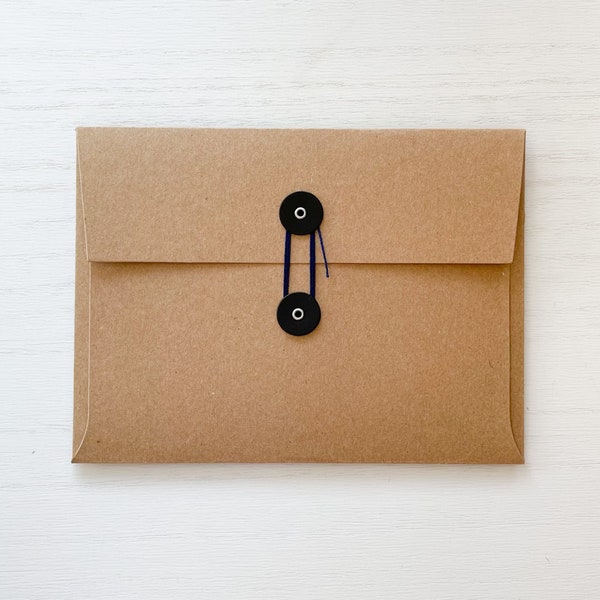 String and Button Envelopes - Etsy
