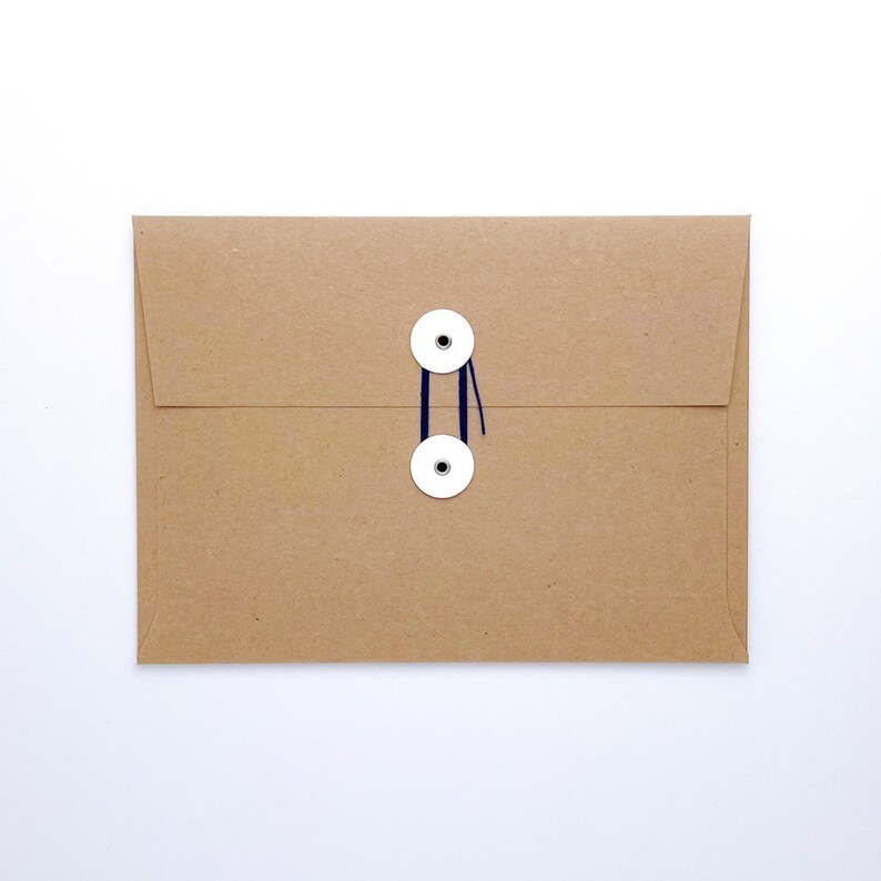 A7 String Tie Envelopes, White Buttons - Etsy