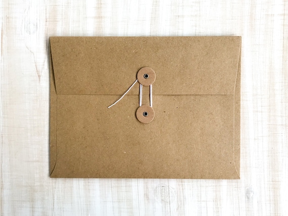 String Tie Envelopes Size A7 Outer Envelope | Etsy