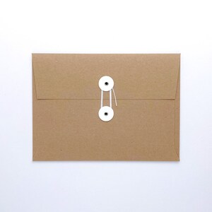 A7 String Tie Envelopes, White Buttons - Etsy