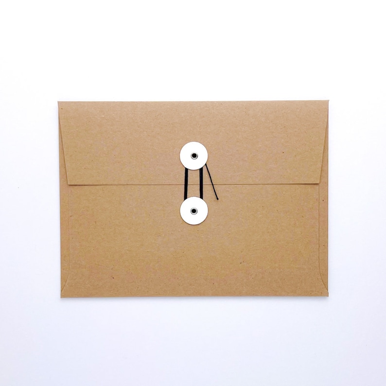 A7 String Tie Envelopes, White Buttons - Etsy