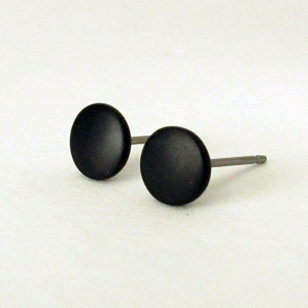 Black Stud Earrings - Etsy