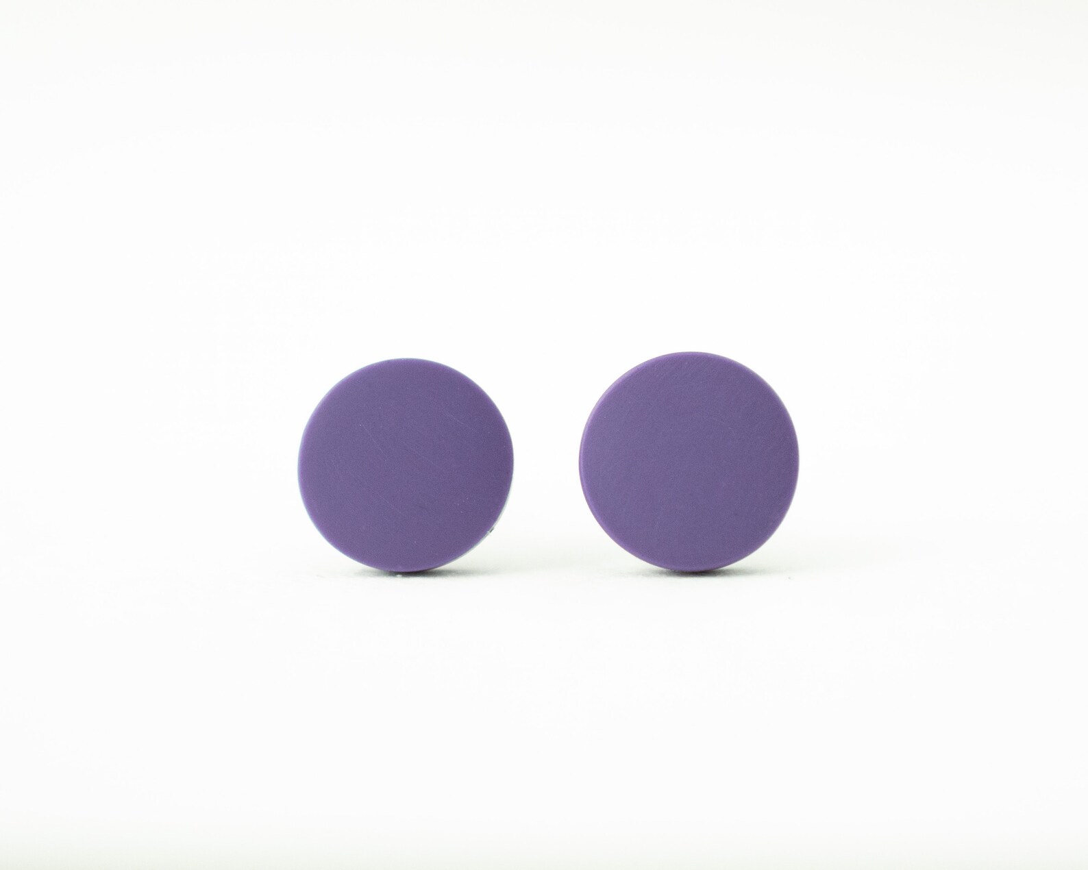Purple Studs, Matte Purple Earrings, Unisex Earrings, Matte Purple ...