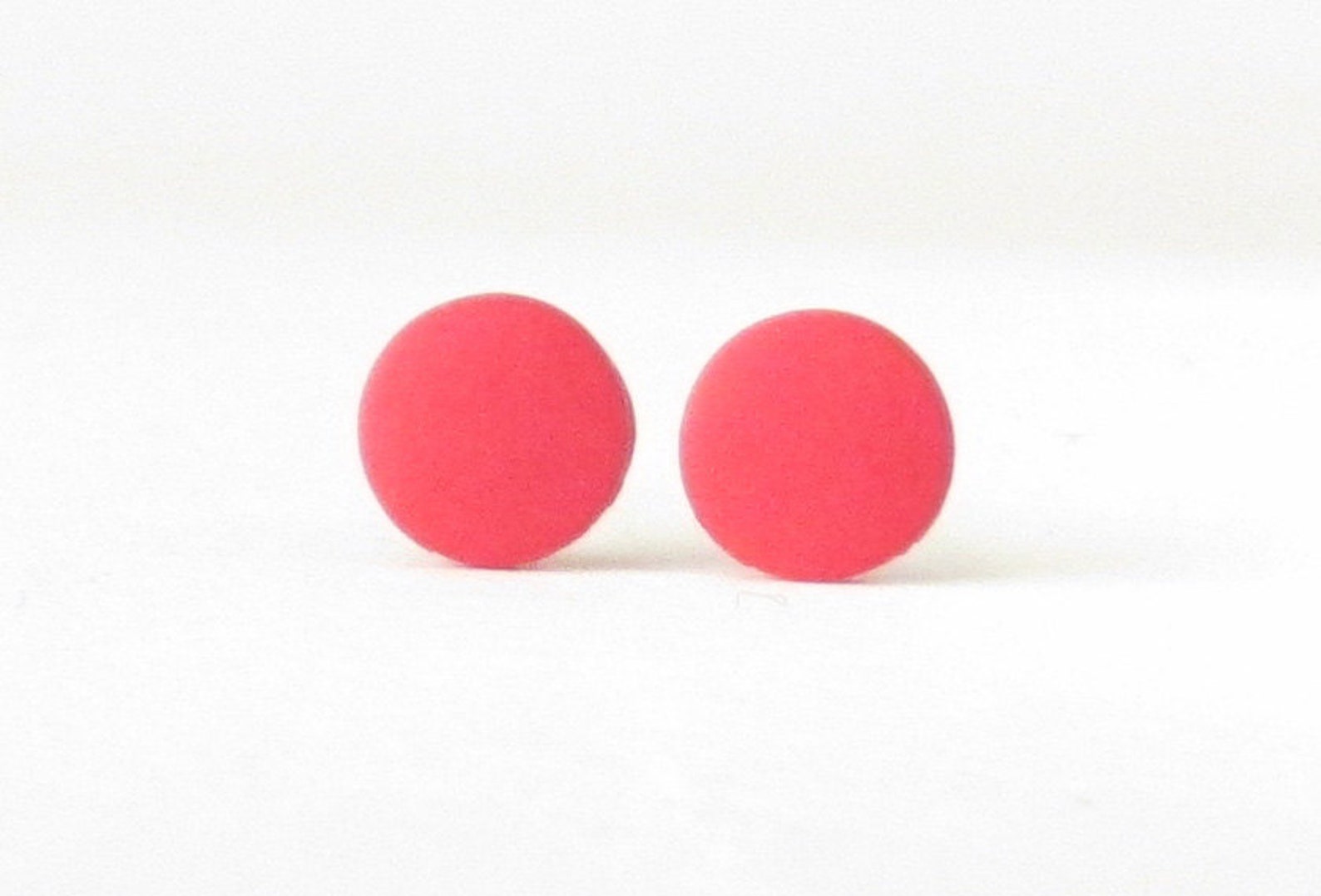 Red Studs Matte Red Earrings Unisex Earrings Matte Red | Etsy