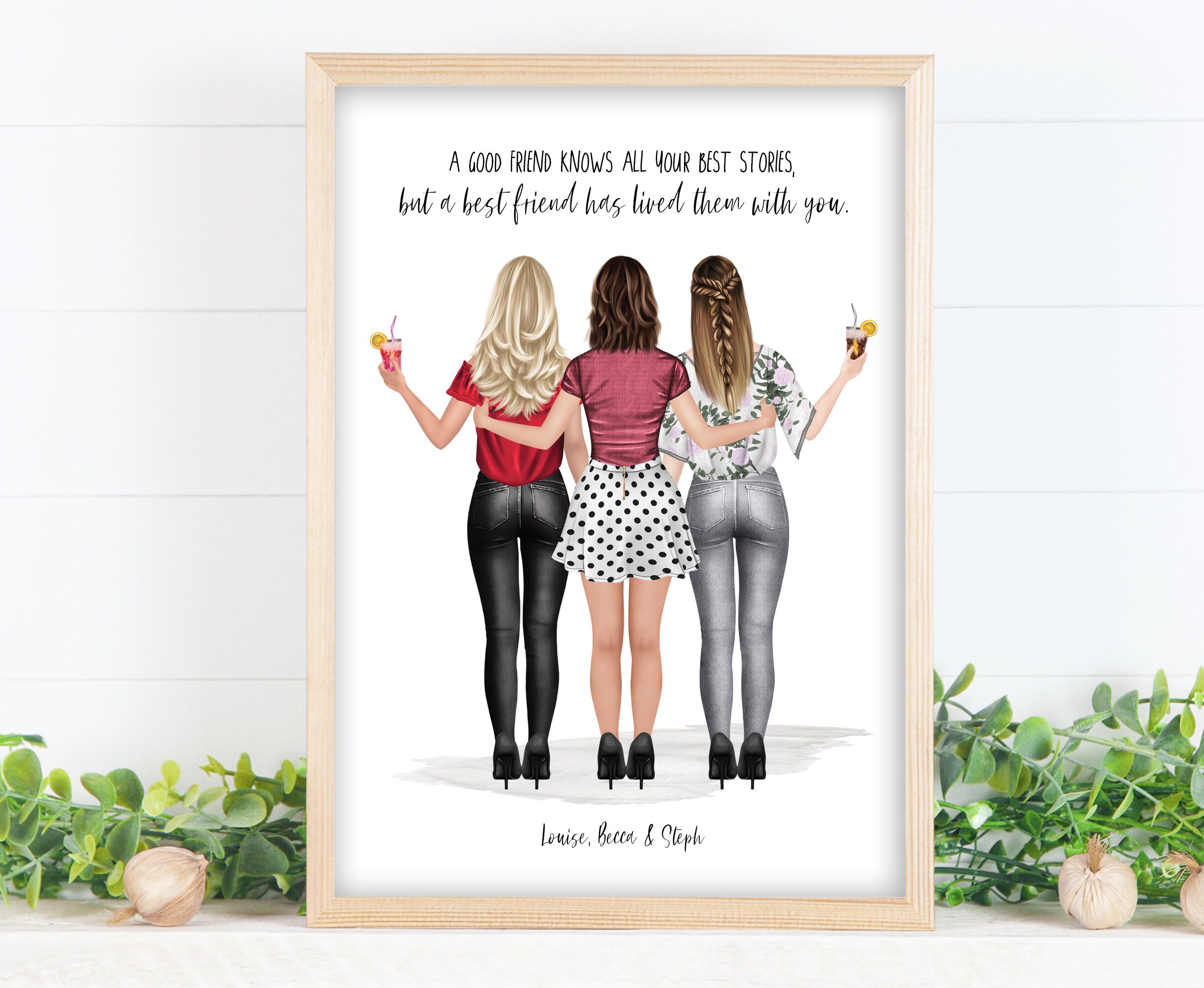 Best Friends Print 2-3 Friends Personalised A4 Print - Etsy UK