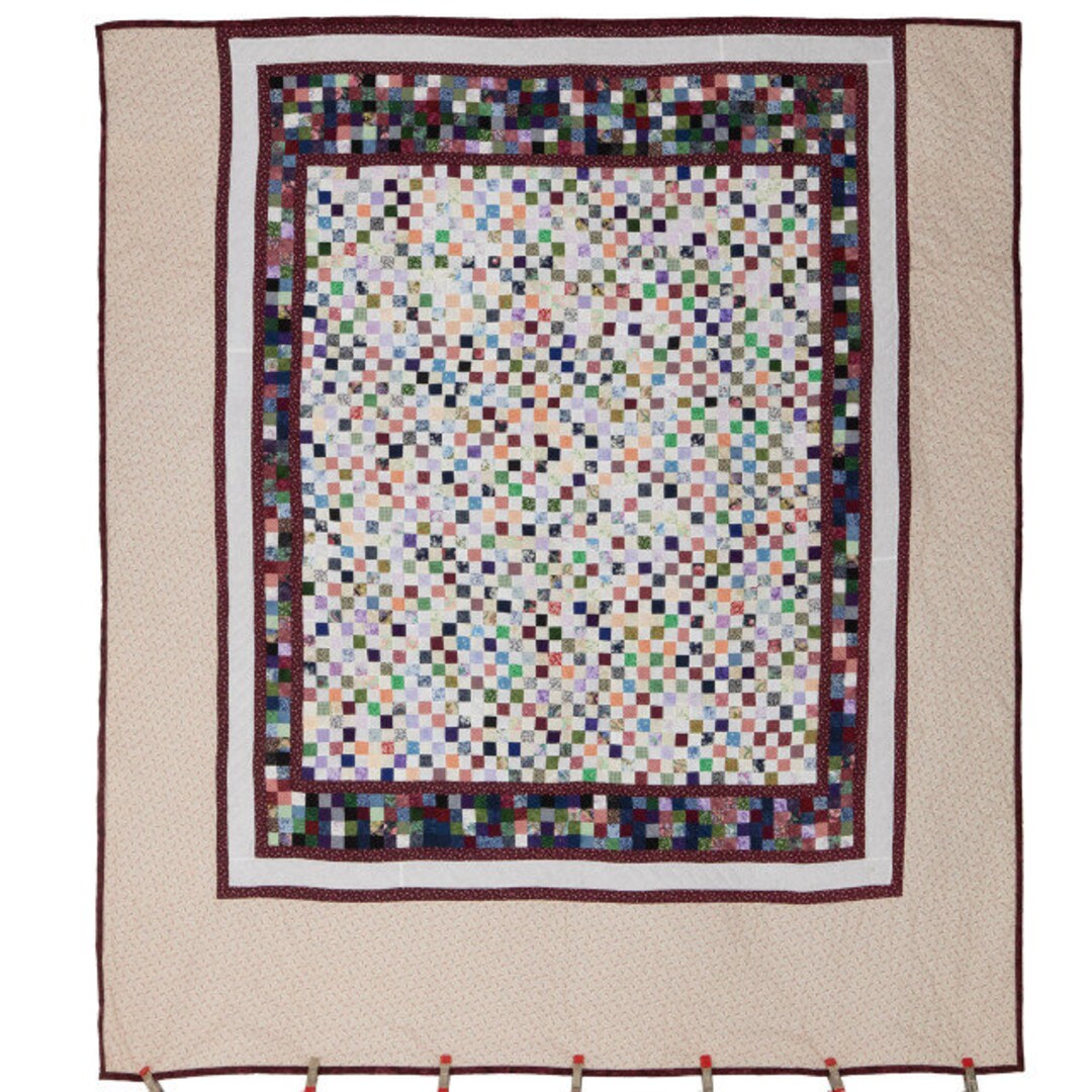 Colorful Postage Stamp Amish Patchwork Quilt 99x110 - Etsy