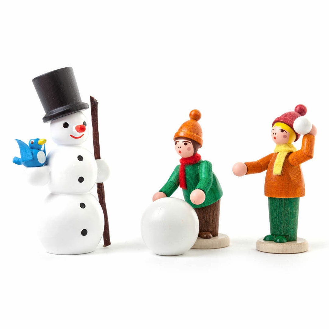 German Snowman Figurine Set - Etsy