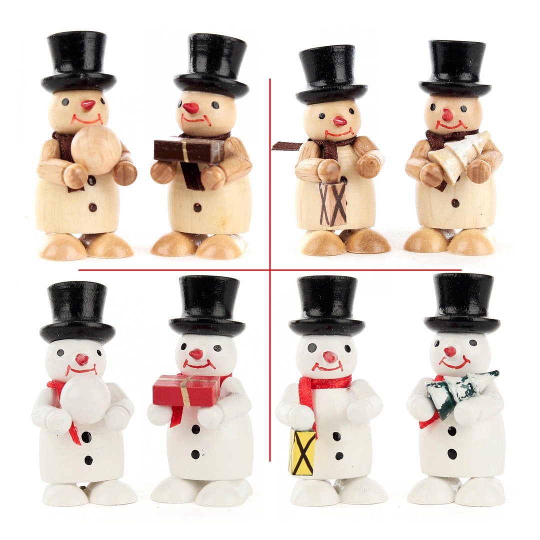 German Santa Figurine Set Natural or Painted Hand Made in Germany - Etsy