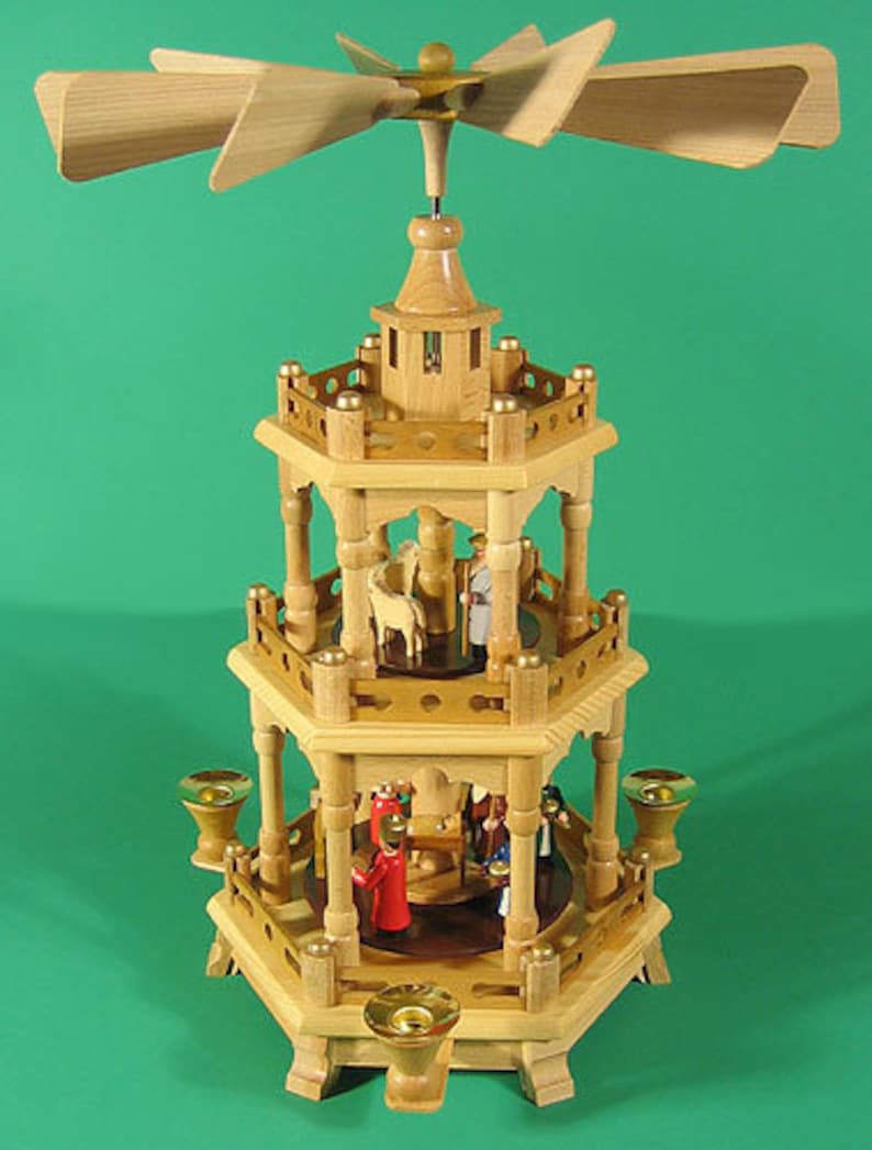 Christmas German Pyramid Colorful Figures 3 Level - Etsy