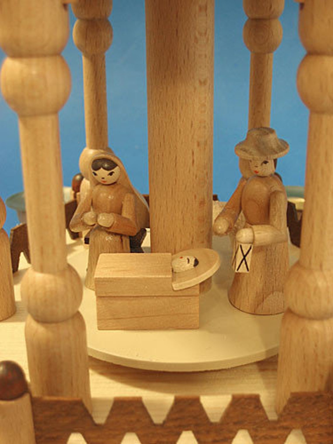 Natural Tree Nativity Pyramid 2 Level - Etsy