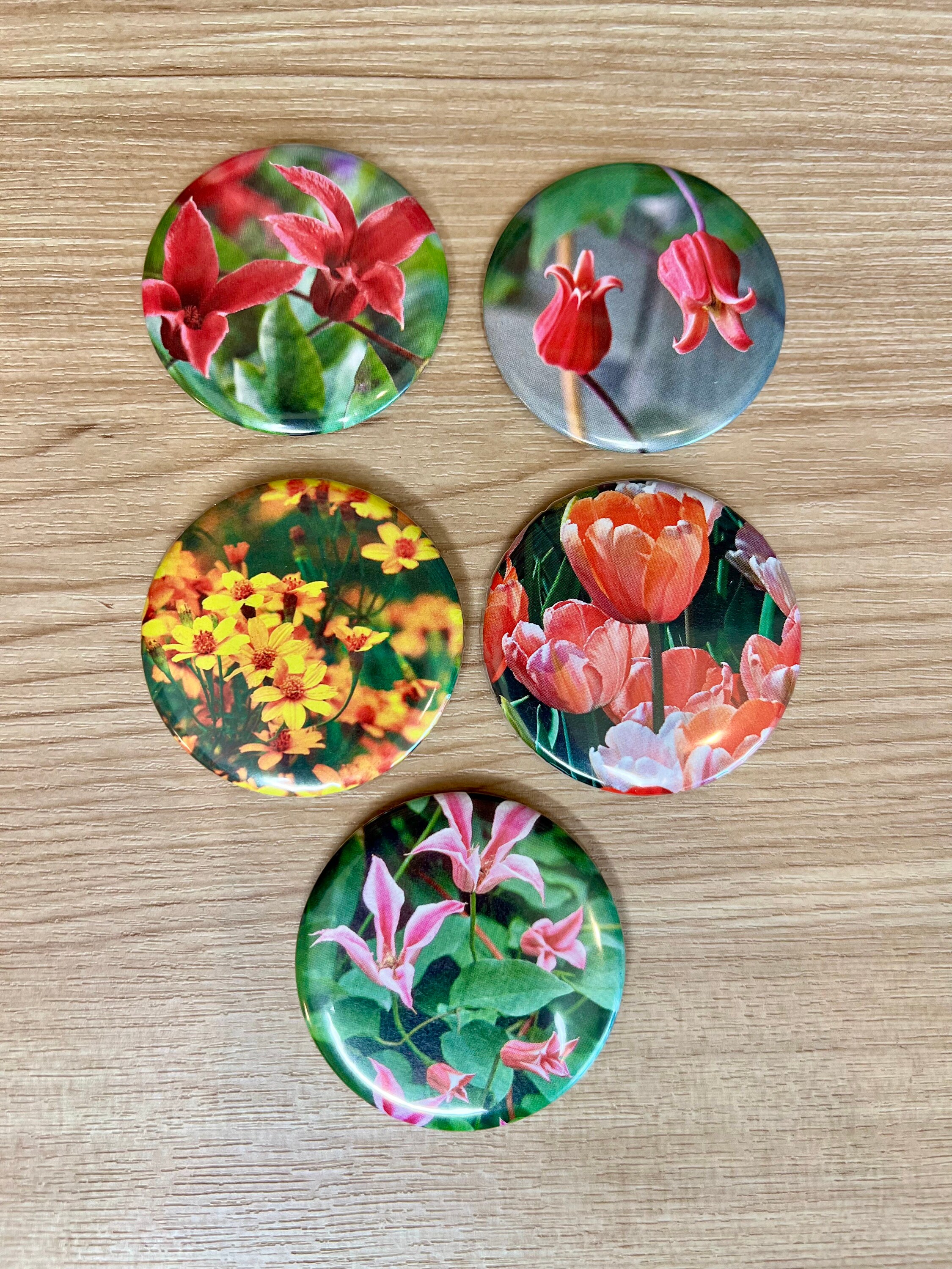 Set of 5 Floral Refrigerator Magnets and Bottle Openers - Etsy