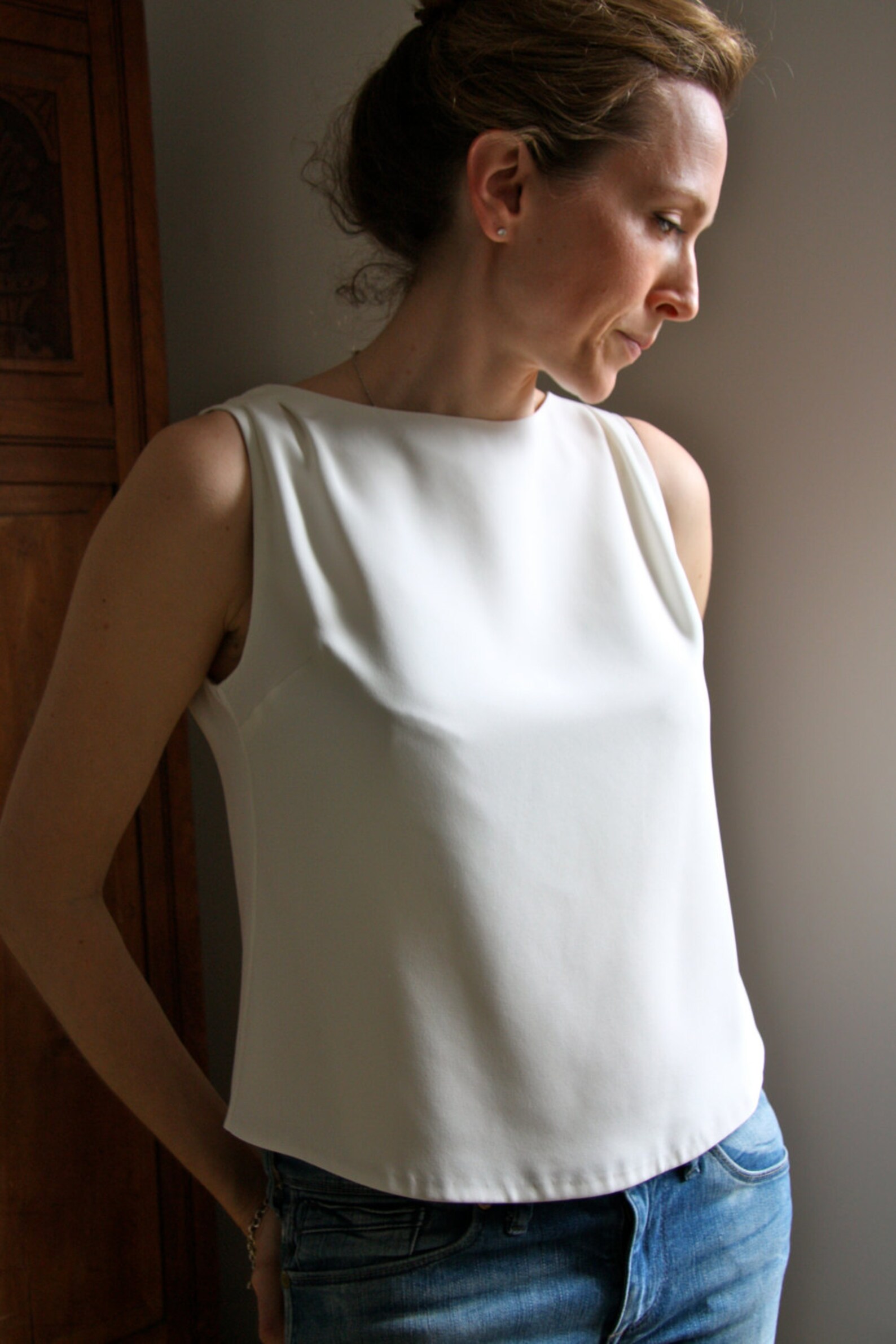 Cream Silk Crepe Shell Top With Kimono Silk - Etsy