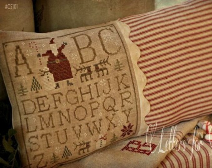Primitive Cross Stitch Pattern Letters for Santa by Brenda Gervais - Etsy