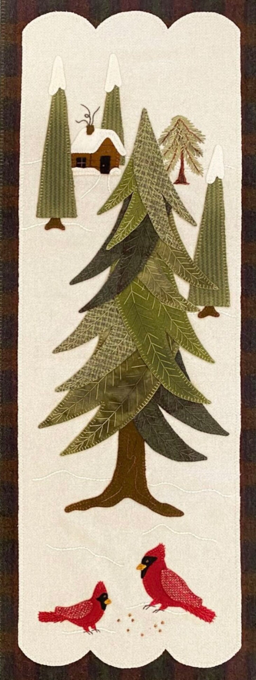 Wool Applique Pattern Winter in the Pines Designed by Karen Yaffe - Kit ...