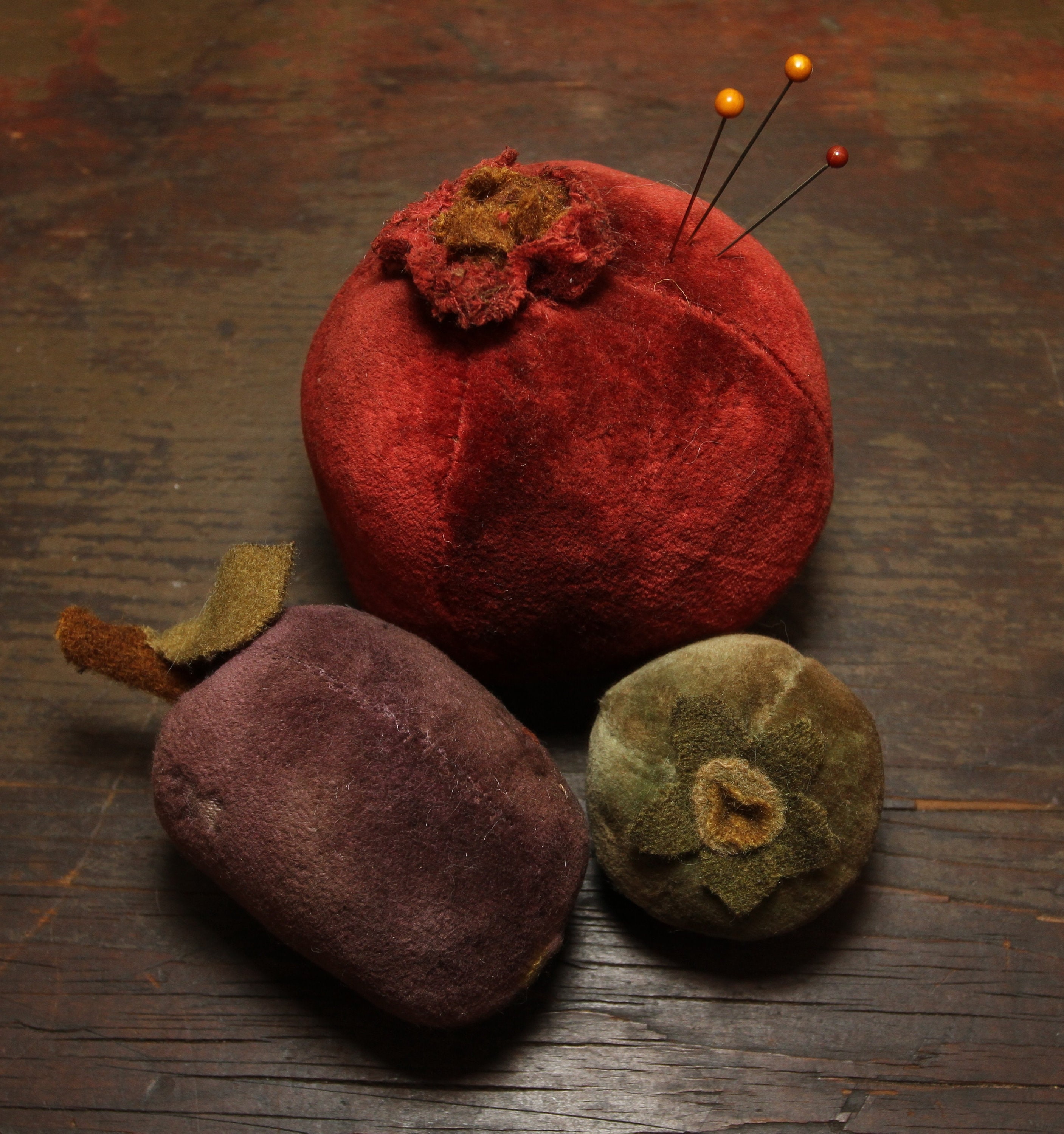 Velvet Wool Applique Pattern Pomegranates Persimmon Peaches & - Etsy