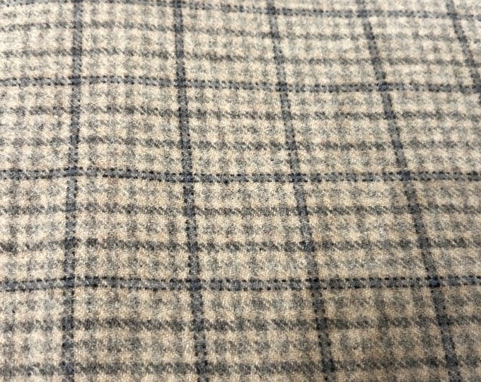 Wool Fabric Medium Ocean Blue Plaid - IMPORTANT - See Chart "cut Size ...