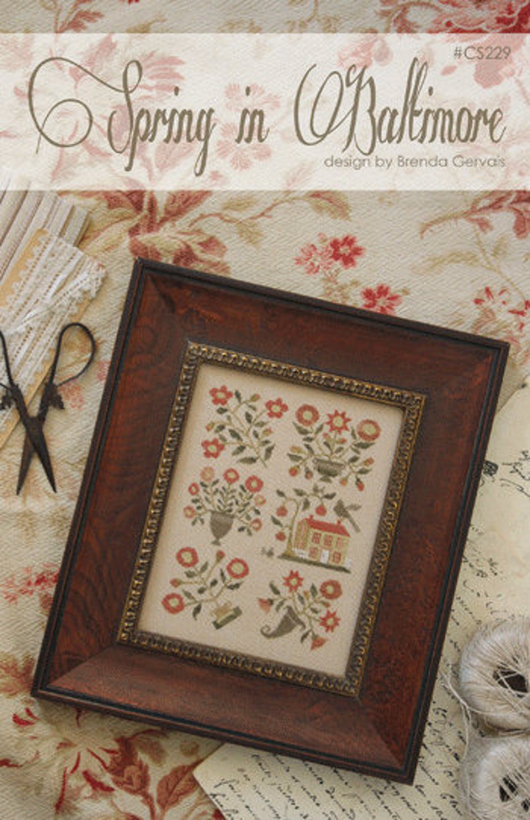 Primitive Cross Stitch Spring in Baltimore by Brenda Gervais - Kit ...