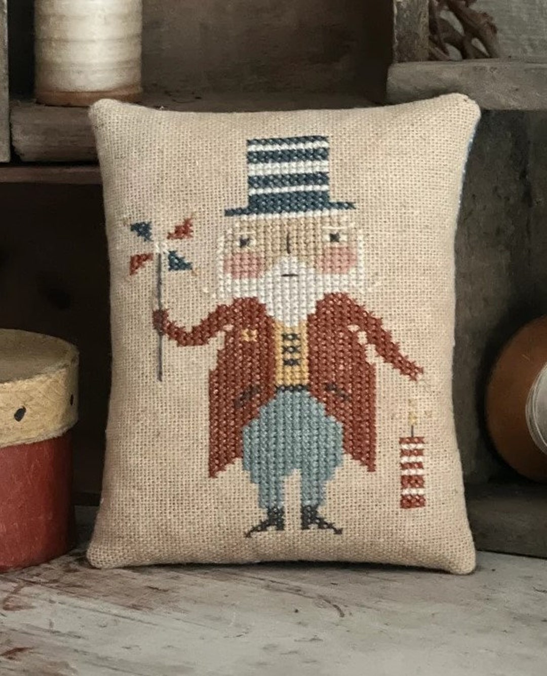 Primitive Cross Stitch Pattern Parade Sam Designed by Lori Brechlin - Etsy