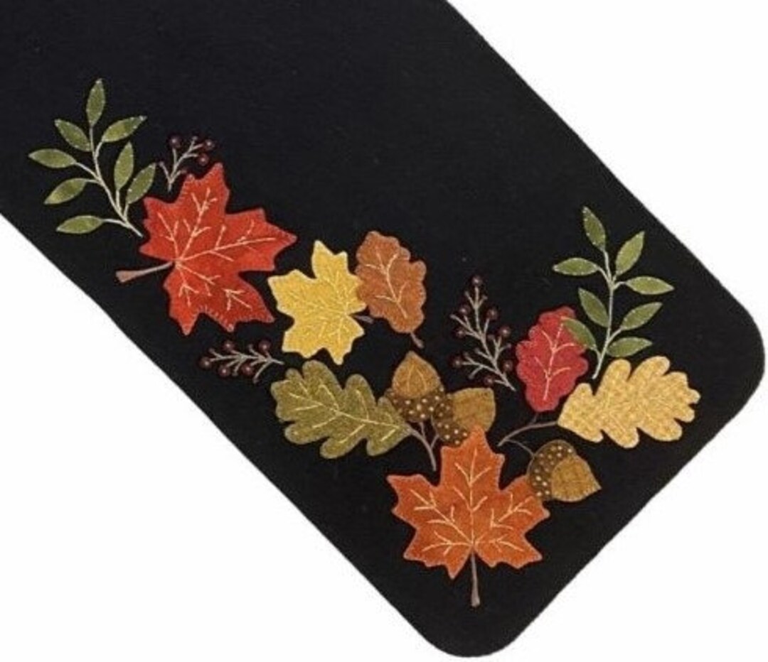 Wool Applique Pattern Autumn Serenade Table Runner Designed by Karen ...