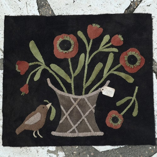 Primitive Wool Applique Pattern Mixed Flowers by Maggie - Etsy