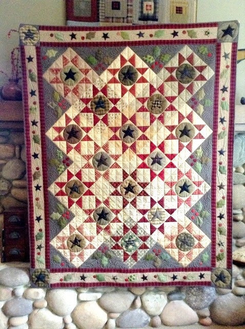 Primitive Quilt Pattern Stars and Holly Berries by Norma - Etsy