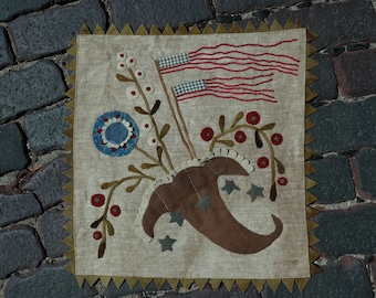 Primitive Wool Applique Strawberry Thief by Maggie Bonanomi Kit Option Available With Blackberry ...