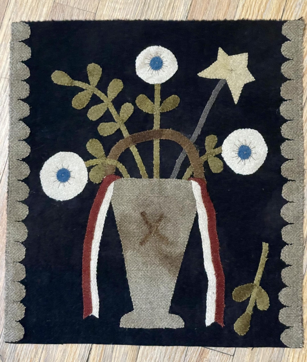 Primitive Wool Applique - "summertime" by Maggie Bonanomi - Blackberry ...