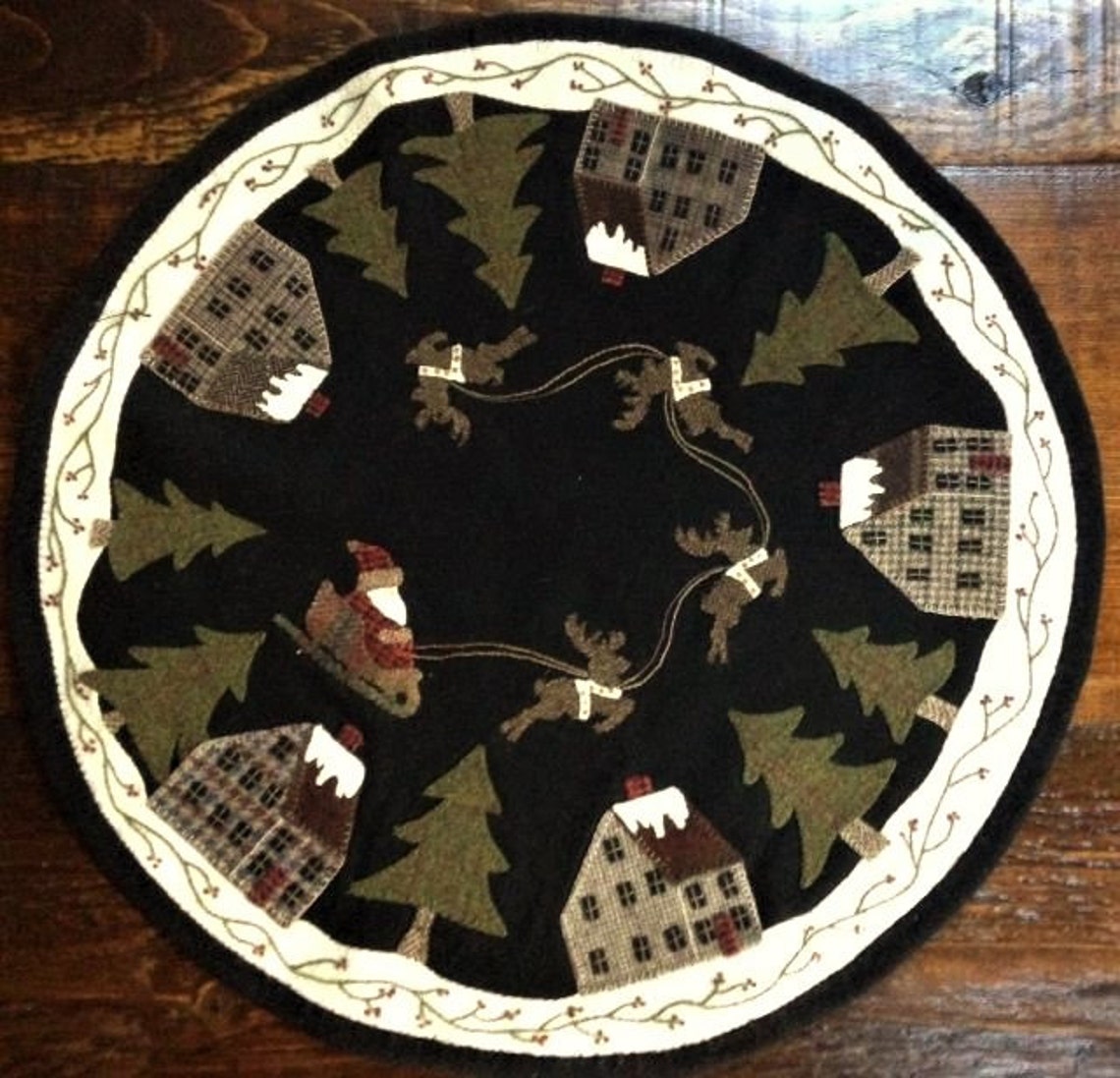 Wool Applique Pattern Santa Village Designed by Cricket Street - Kit ...