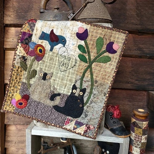 Love Cats PDF Downloadable Applique Wall Quilt by Marian - Etsy