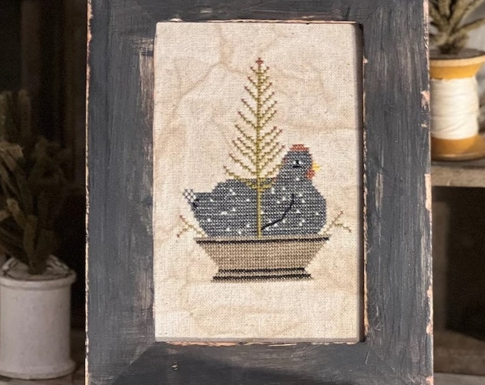 Primitive Cross Stitch Pattern Merry Chickmas Designed by Lori Brechlin ...