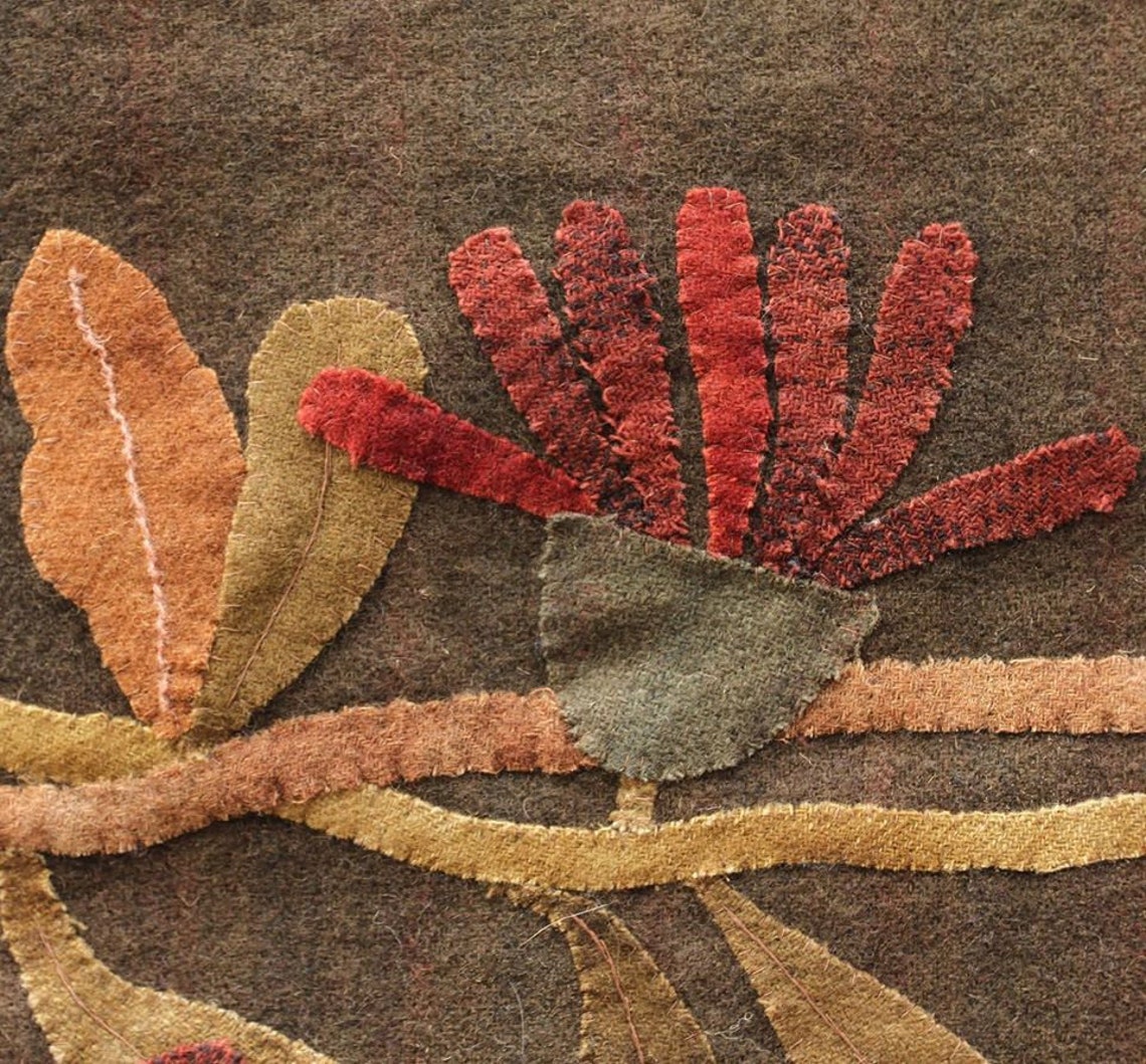 Wool Applique Pattern Flowers, Berries and Acorns Designed by Maggie ...