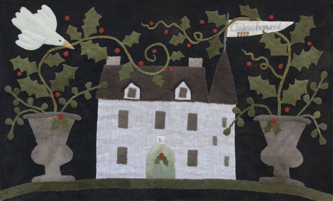 Primitive Wool Applique Pattern Chateau Boxwood by Maggie Bonanomi ...