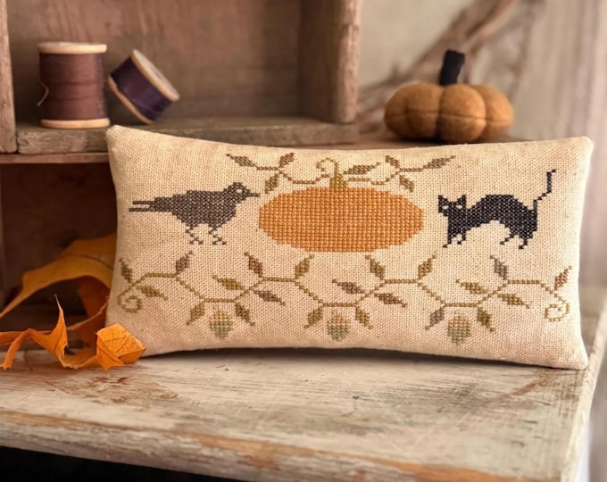 Primitive Cross Stitch Pattern Pumpkin Playtime Designed by Lori ...