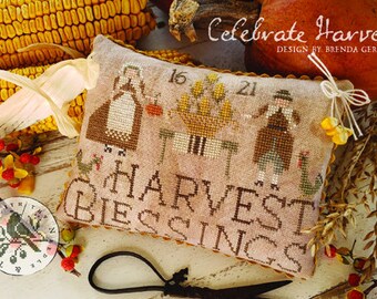 A Primitive Cross Stitch Pattern Peppermint and Pine by Brenda Gervais ...