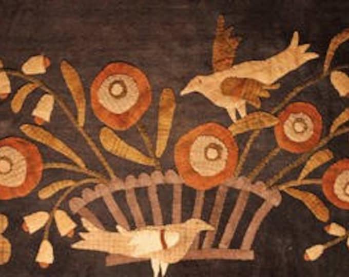 Primitive Wool Applique Pattern Garden Table Top Basket by - Etsy