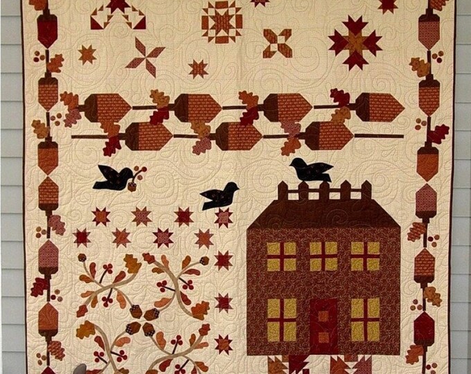 Appliqued Quilt Pattern Acorn Manor by Deb Eggers - Etsy