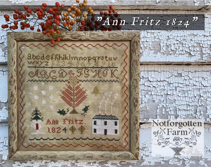 Primitive Cross Stitch Pattern Ann Fritz 1824 by Notforgotten Farm - Etsy