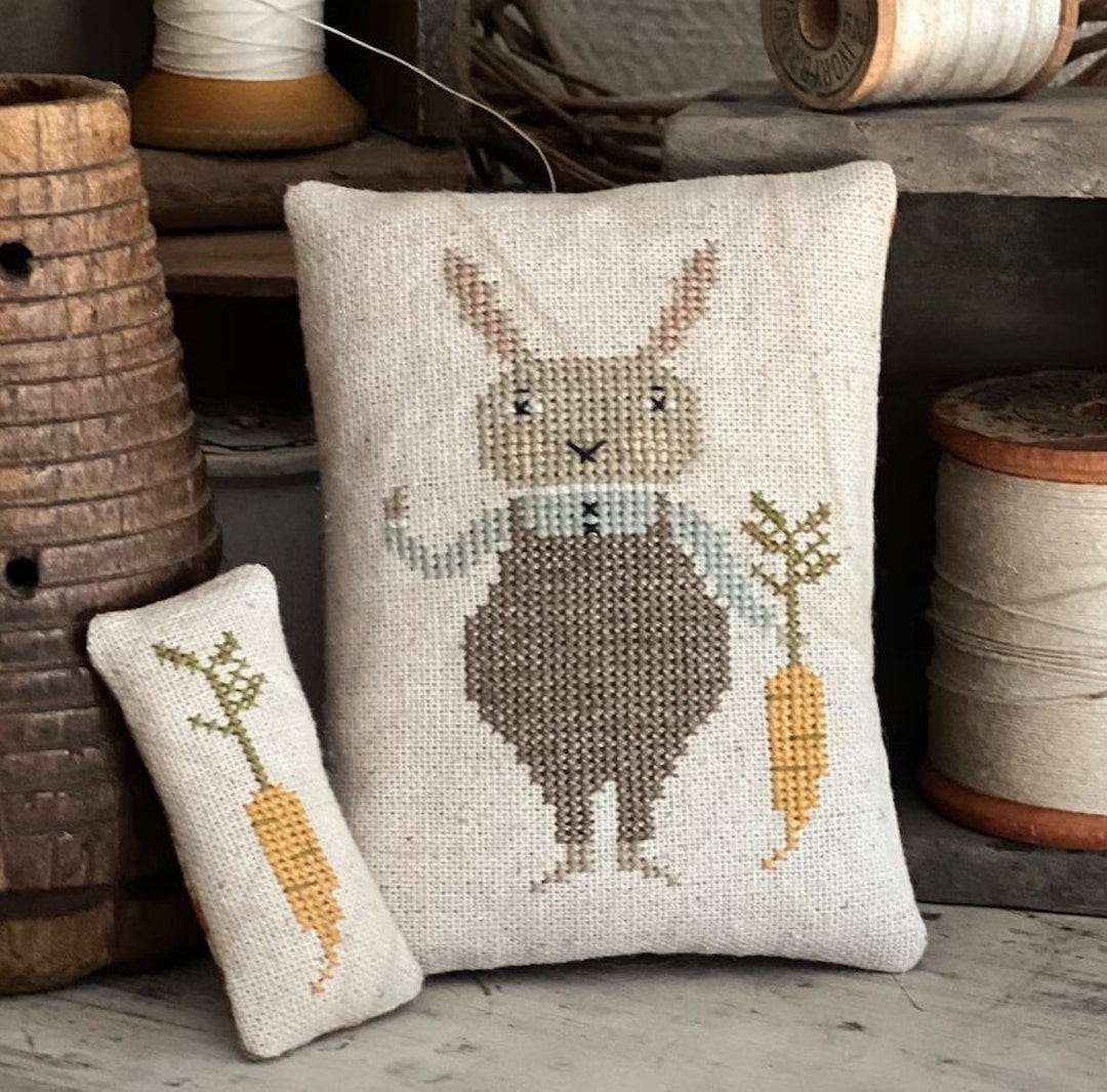 Primitive Cross Stitch Pattern - Carrot Top - by Lori Brechlin - Etsy