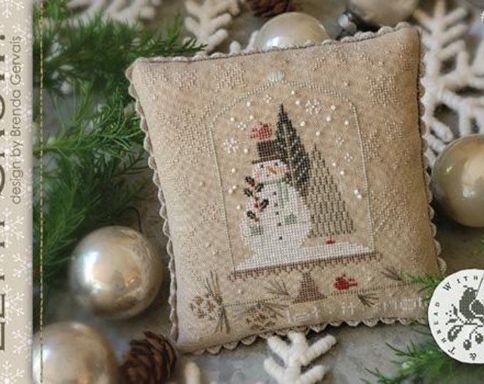 Primitive Cross Stitch Pattern Let It Snow by Brenda Gervais - Etsy