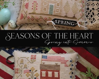 Primitive Cross Stitch Pattern Sampler Hill by Brenda Gervais - Etsy