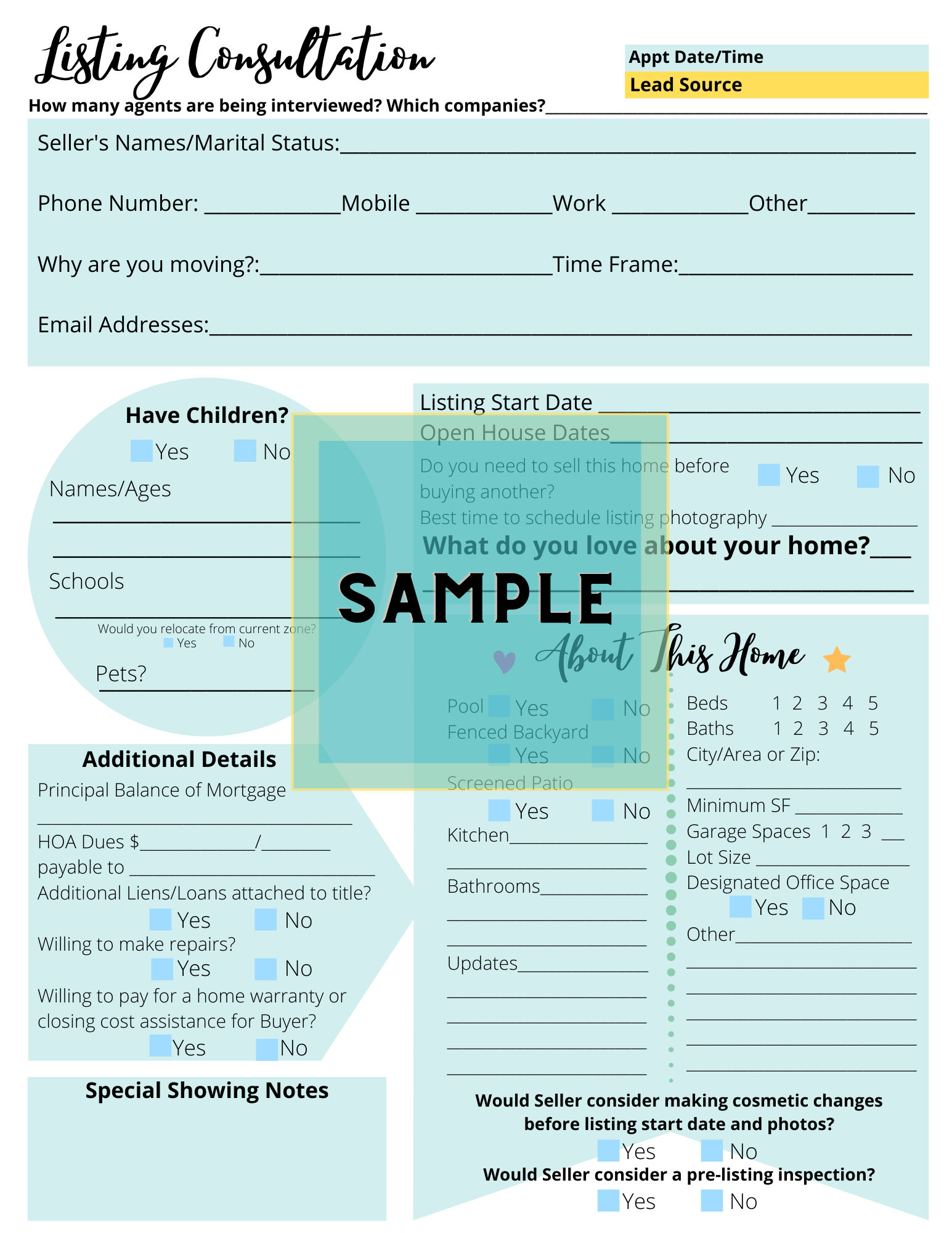 Real Estate Listing Consultation Details - Etsy