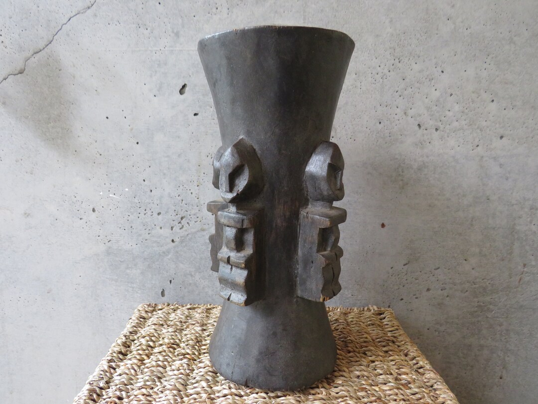 Carved Wooden Vessel Borneo Dayak 4 Figures Tribal Home Décor Ethic Art ...