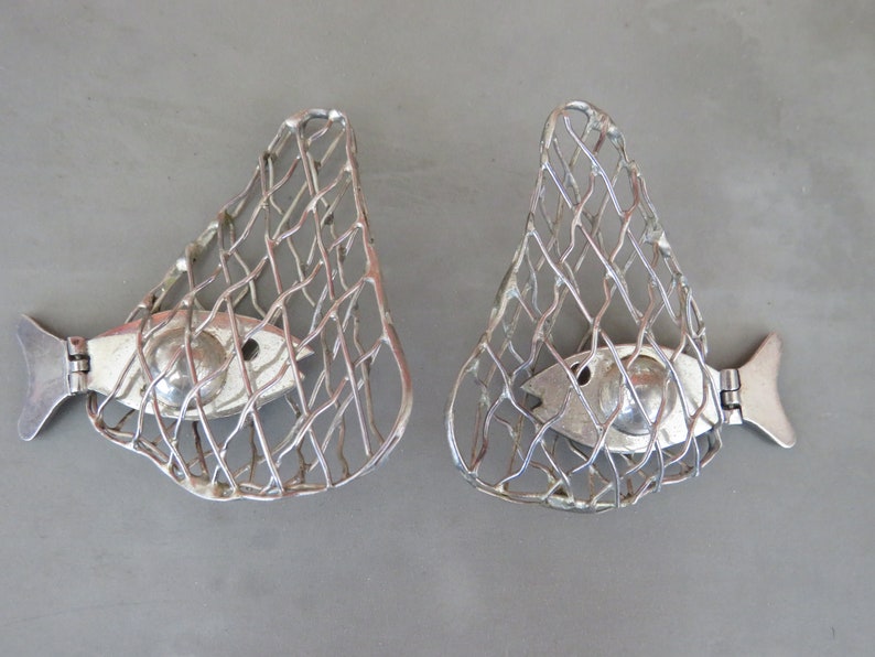 Sterling Silver Mexico Fish in Net Earrings or 2 Pendants Cool ...