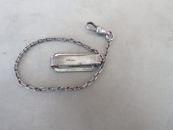 Vintage Sterling Silver Slide Belt watch chain Pocket… - Gem