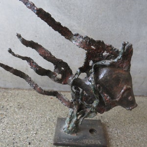 Mike Bucha Welded Bronze Fish Sculpture Contemporary Art Angel Fish ...
