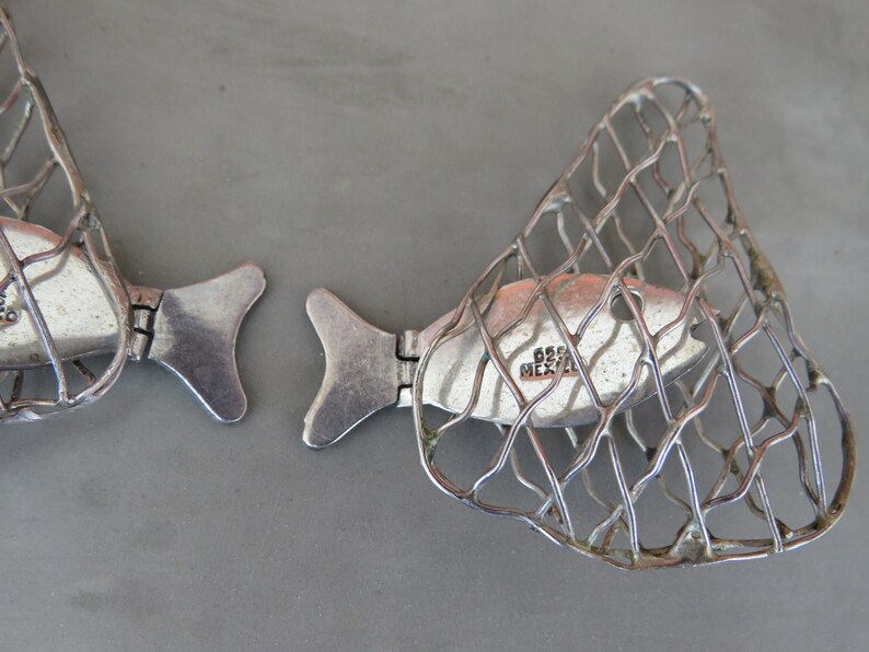 Sterling Silver Mexico Fish in Net Earrings or 2 Pendants Cool ...
