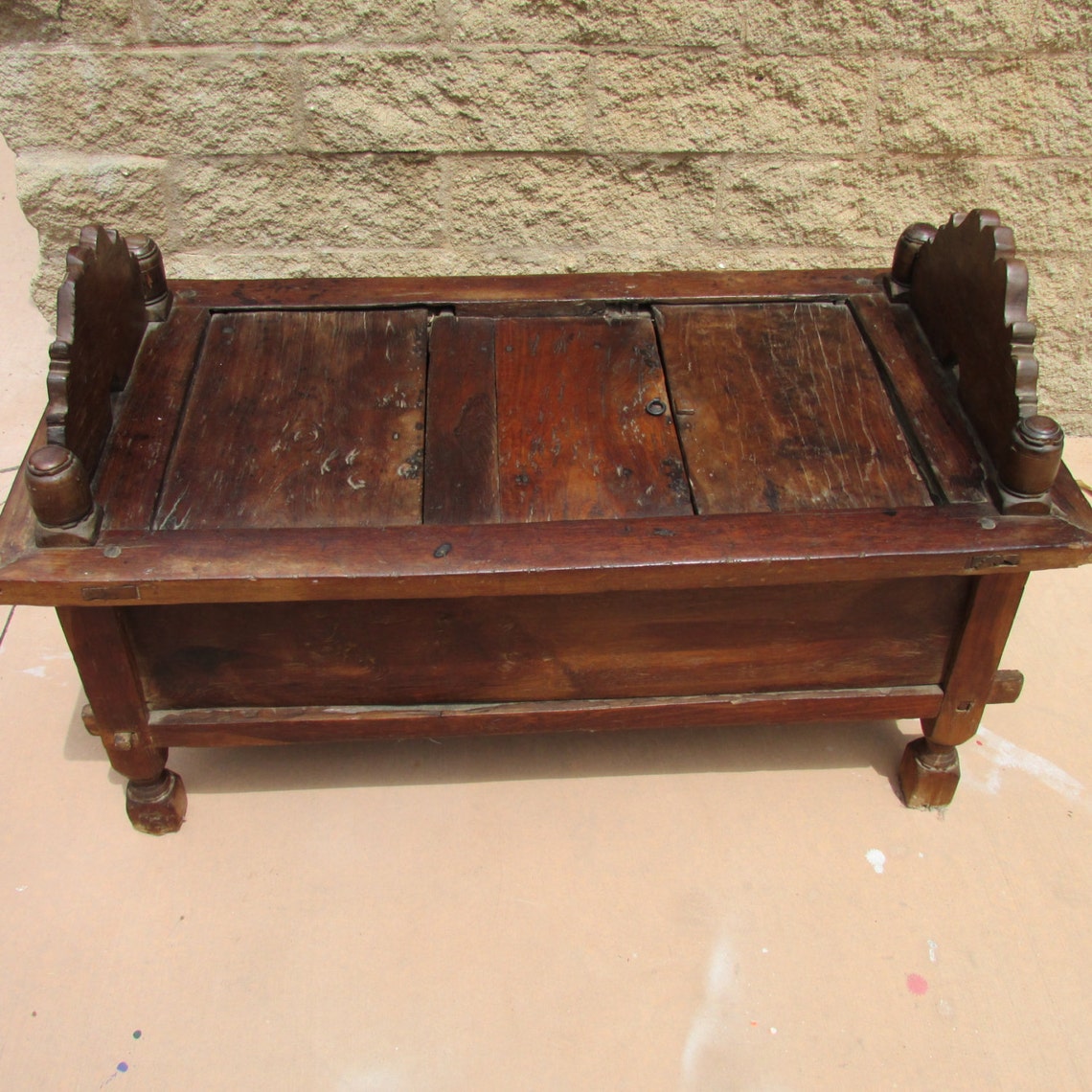 Vintage Indonesian Wooden Dowry Chest Trunk Storage Jodang Teak Wood ...