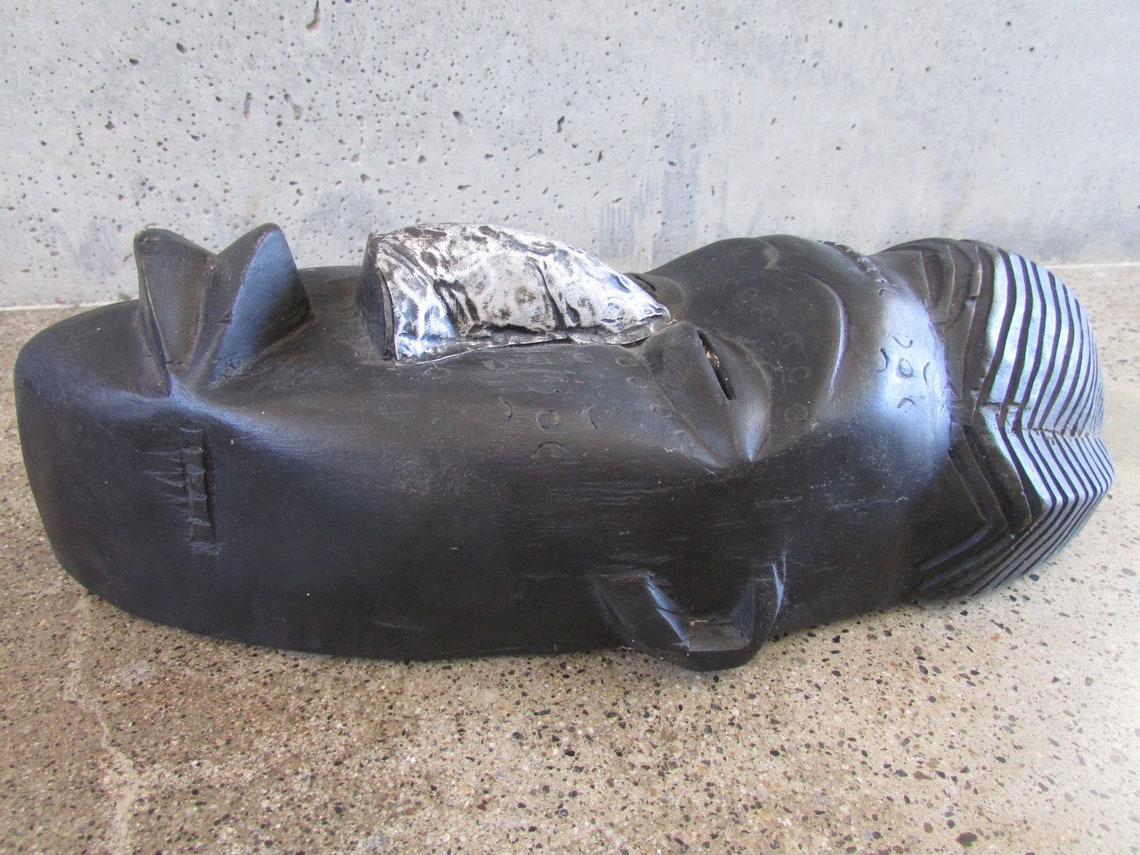 Vintage Carved Wood Mask Boho Hippie Tribal Art Ethnographic | Etsy